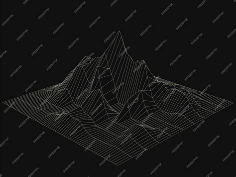 Premium Vector Wireframe Soundwave Geometric Polygonal Abstract Grid