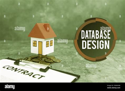 Text Caption Presenting Database Design Concept Meaning Organisation Of Data According To A