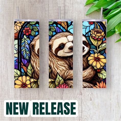 House Of Threads Accessories Custom Made Stained Glass Sloth 2oz