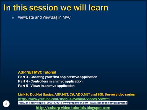 Sql Server Net And C Video Tutorial Part 6 View Data And View Bag