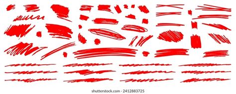 Red Vector Underlines Marker Lines Squiggles Stock Vector Royalty Free