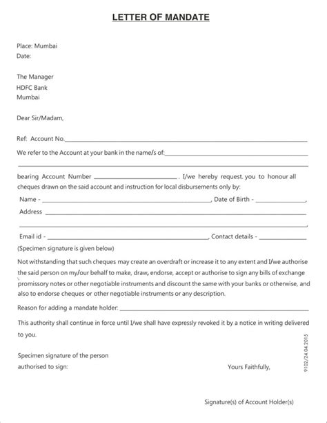 Hdfc Bank Application Form For Name Addition In Pdf Download