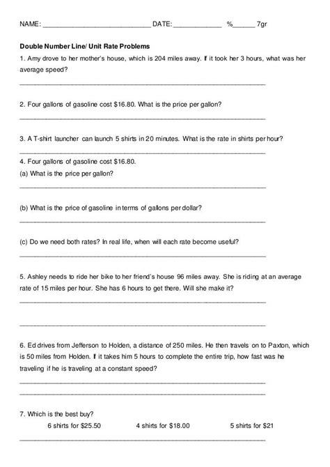 Unit Rate Word Problems Worksheets Worksheets Worksheet Hero