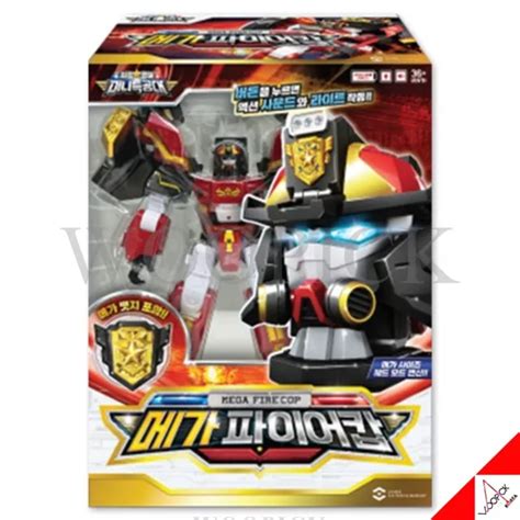 Miniforce Super Cops Mega Fire Cop Red Transformer Head Robot Led Sound