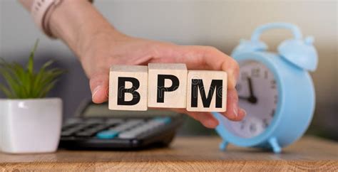 Bpm Business Process Management Symbol Wooden Cubes With Words Bpm