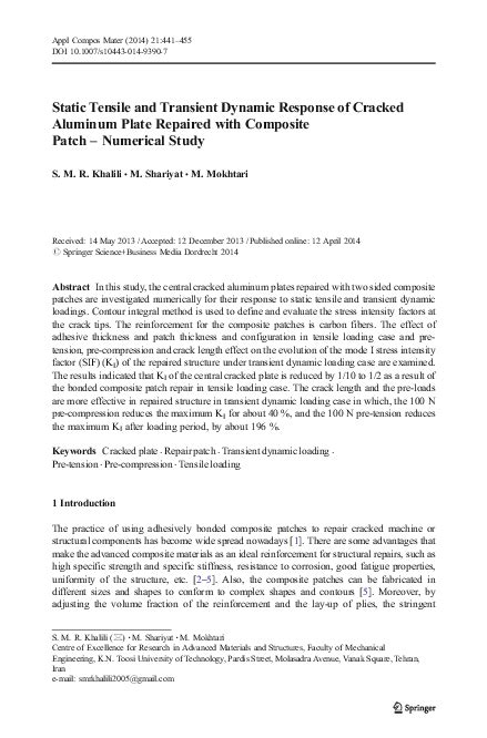 Pdf Static Tensile And Transient Dynamic Response Of Cracked Aluminum