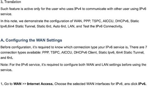 how to configure ipv6 on wan interface draytek faq