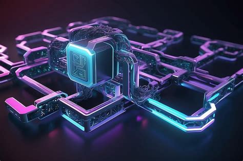 Premium Photo Digital Chain Blockchain Technology Concept 3d Illustration
