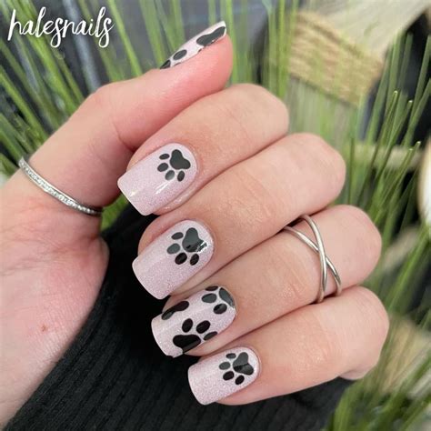 Party Paws In 2025 Paw Print Nails Paw Nails Purple Glitter Nails