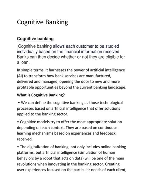 Cognitive Banking Download Free Pdf Cloud Computing Software As A