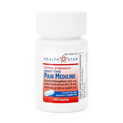 Extra Strength Night Time Pain Medicine 100 Caplets Geri Care