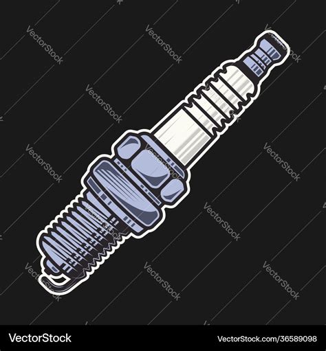 Spark Plug Colored In Cartoon Royalty Free Vector Image