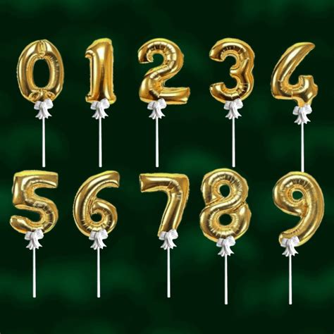 Balão Metalizado Dourado 15cm Topo De Bolo Número Submarino