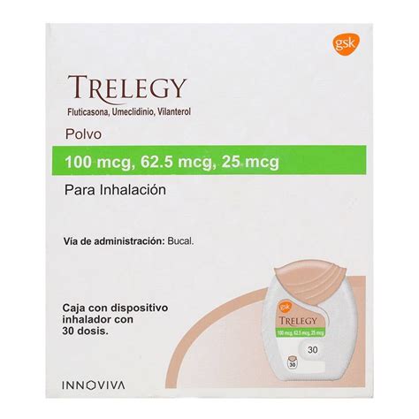 Trelegy Polvo 100 Mcg 62 5 Mcg 25 Mcg Caja Con Dispositivo Inhalador Con 30 Dosis Bodega