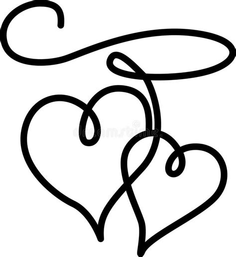 Two Hearts Black White Stock Illustrations 5 701 Two Hearts Black