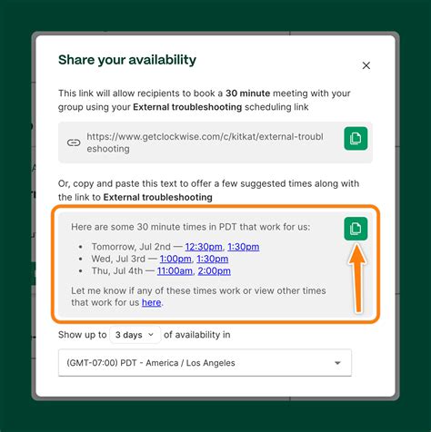 group scheduling links clockwise knowledge base