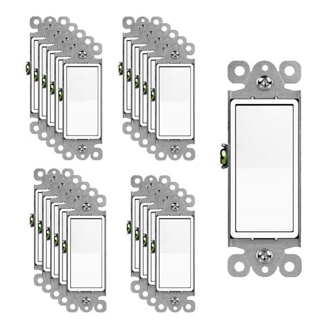 Enerlites 15 Amp Single Pole Decoratorrocker Light Switch White 20
