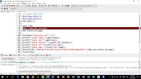 C Programing Language Text File Simple Youtube