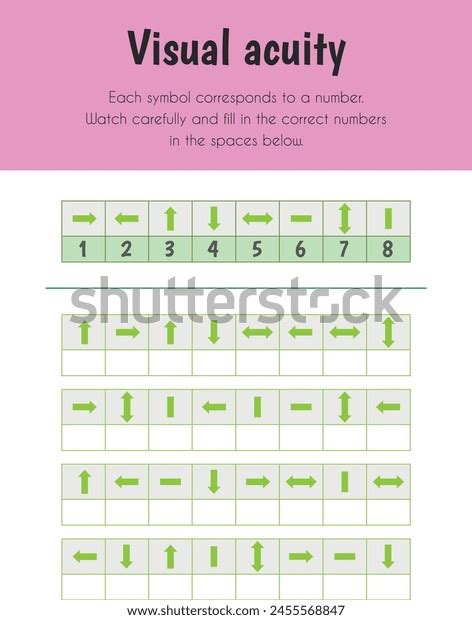 Visual Acuity Educational Sheet Primary Module Stock Vector Royalty Free 2455568847 Shutterstock