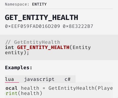 GetEntityHealth FiveM Natives Cfx Re Docs