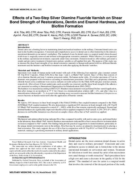 Pdf Effects Of A Two Step Silver Diamine Fluoride Varnish On Shear Bond Strength Of