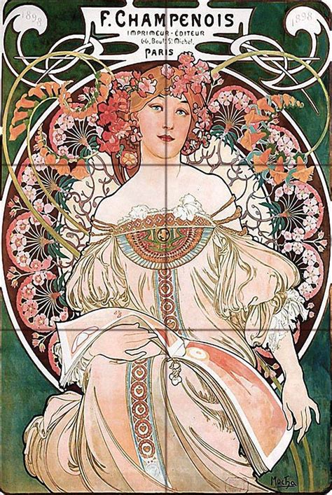 50 New Stunning Tile Art Reproductions Of Alphonse Mucha Tiles