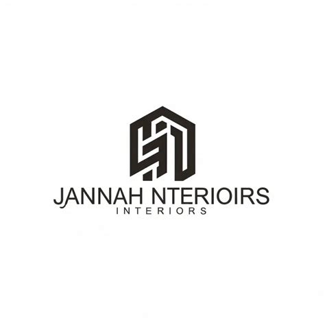 Logo Design For Jannah Interiors Home Symbol With Moderate Aesthetic On A Clear Background Ai