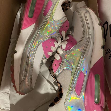 Super Cute Nike Air Max Reflective Pink X Leopard Depop