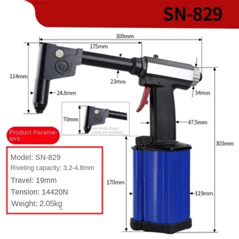 Pneumatic Rivet Gun Elbow Right Angle Rivet Gun 90 Degrees Rivet Gun