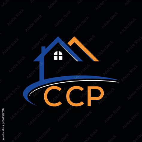 Ccp House Logo Letter Logo Ccp Blue Image On Black Background And Orange Ccp Technology