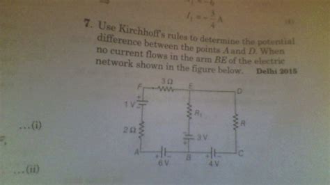 Use Kirchhoffs Rules To Determine The Potential Difference Between T