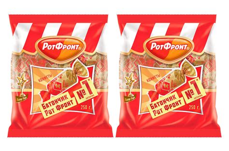 Конфеты Рот Фронт Батончики 2 шт по 250 гр купить с доставкой по