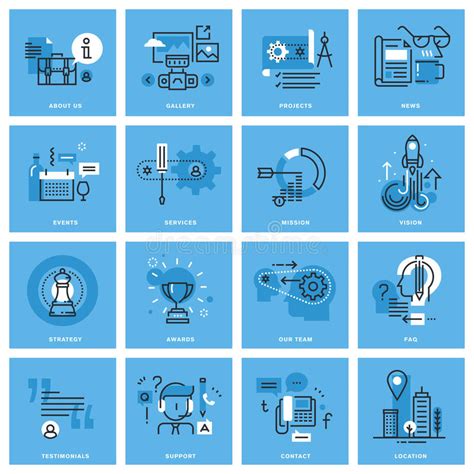 Set Of Thin Line Concept Icons Of Graphic Design Creative Process Web Design And Development