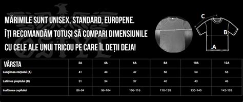 Ghid De Mărimi Tricouri Ostyl Östyl