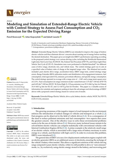 Pdf Modeling And Simulation Of Extended Range Electric Vehicle With