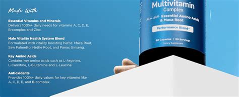 Vital Vitamins Mens Multivitamin Complex Made With