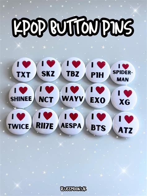 Kpop Button Pins Etsy