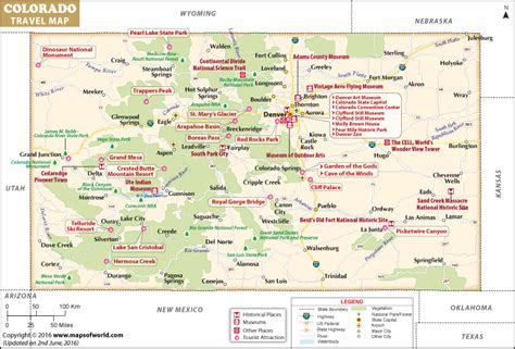 Colorado State Tourist Map