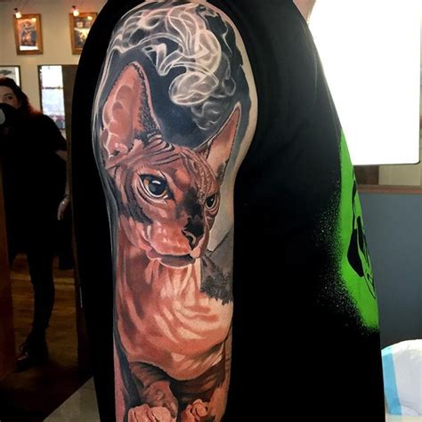 Sleek Sphynx Cat Tattoos The Tattooed Archivist