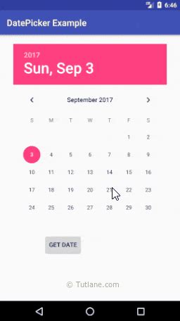 Android DatePicker With Examples Tutlane