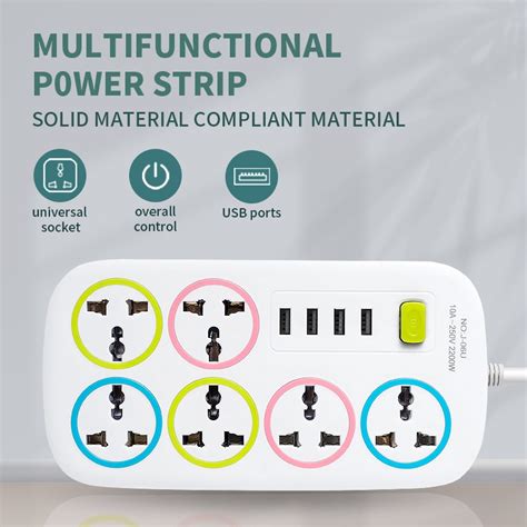 Extension Electric Socket 6 Power Socket Extension Wire Usb Ports Wayar Sambungan Adapter Socket