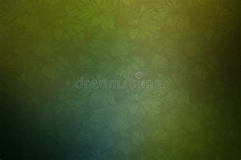 Green Abstract Background With Floral Pattern And Copy Space For Text Or Image Stock