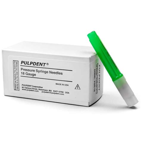 Pulpdent 18g X 1 14 Root Canal Pressure Syringe Needles Psn 18h