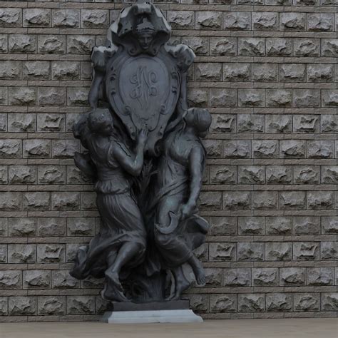 Historical Statue Twins 3d Max