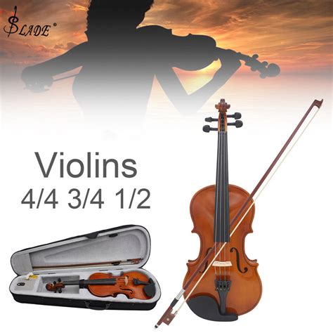 Slade 44 34 12ไวโอลินอะคูสติกธรรมชาติสี Fiddle สำหรับไวโอลินเริ่มต้น
