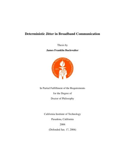 deterministic jitter in broadband communication