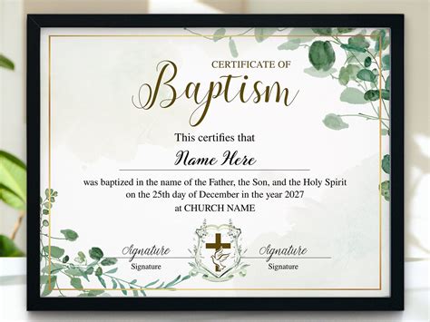 Baptism Certificate Download 11×8 5 Baptism Certificate Edit Etsy Artofit