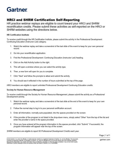 Hrci And Shrm Certification Self Reporting Pdf Computing Software