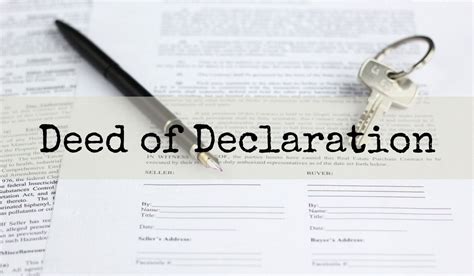 Deed Of Declaration Meaning Sample Details Use