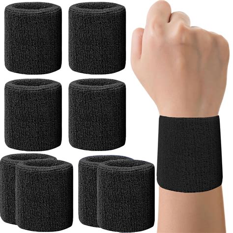 Emlimny 4 Pairs Wrist Sweatbands Tennis Wrist Bands Absorbent Sweat